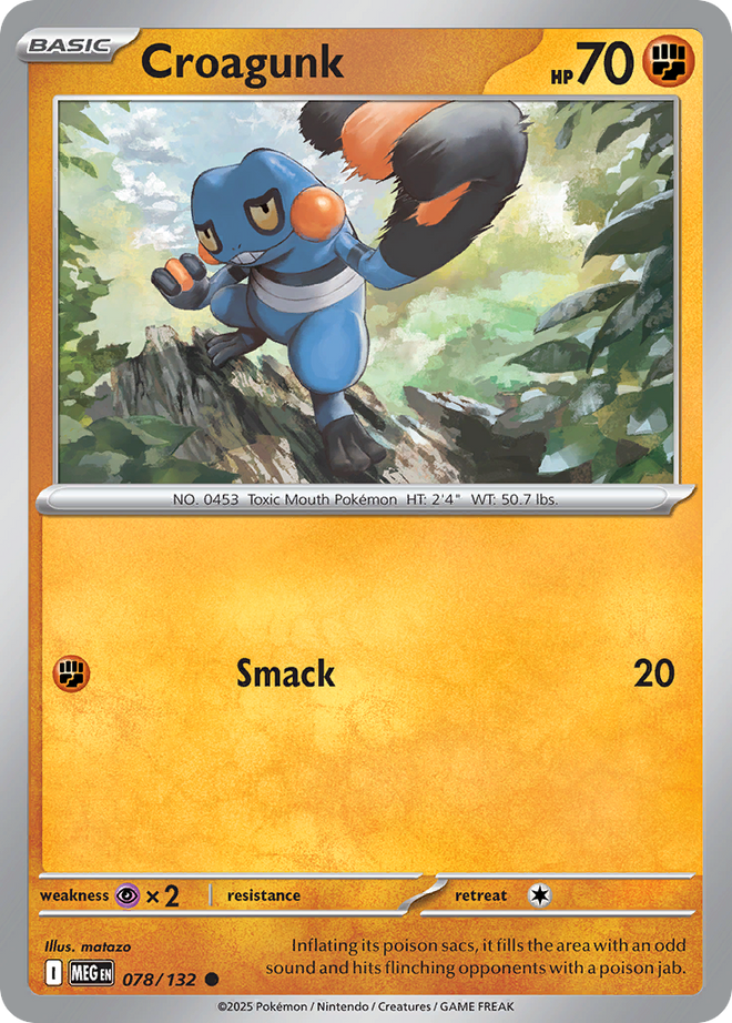 Croagunk - 78/132 - Mega Evolution ME1 - Common | Carta Pokémon ...
